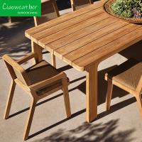 China Teakwood Courtyard Dining Set Modern Wooden Furniture with Solid Wood Armchair and Side Chair for sale