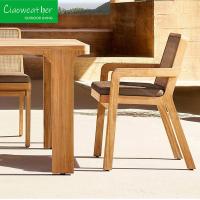 China Teakwood Courtyard Dining Set Modern Wooden Furniture with Solid Wood Armchair and Side Chair for sale