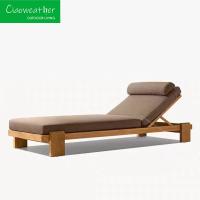 China Outdoor Garden Villa Resort Furniture Teakwood Lying Bed Set with Sunshine Beach and Swimming Pool for sale