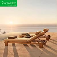China Outdoor Garden Villa Resort Furniture Teakwood Lying Bed Set with Sunshine Beach and Swimming Pool for sale