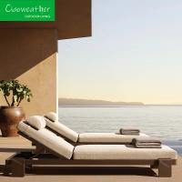 China Outdoor Garden Villa Resort Furniture Teakwood Lying Bed Set with Sunshine Beach and Swimming Pool for sale