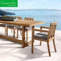 China Dining Table and Chair Set for Hotel Restaurant Banquet Home Coffee Luxury Modern Teak Outdoor Furniture for sale