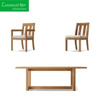 China Dining Table and Chair Set for Hotel Restaurant Banquet Home Coffee Luxury Modern Teak Outdoor Furniture for sale