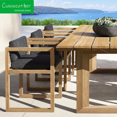 China Teakwood Garden Furniture Dining Set with Solid Wood Armchair and Side Chair in Customized Color for sale