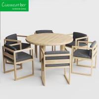 China Teakwood Garden Furniture Dining Set with Solid Wood Armchair and Side Chair in Customized Color for sale