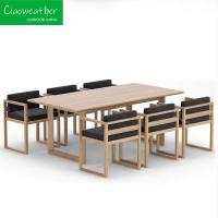 China Teakwood Garden Furniture Dining Set with Solid Wood Armchair and Side Chair in Customized Color for sale