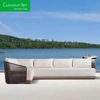 China Modern Waterproof Solid Wood Sofa Set for Outdoor Villa Leisure Teak Wood Garden Furniture Durable for sale