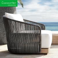 China Modern Waterproof Solid Wood Sofa Set for Outdoor Villa Leisure Teak Wood Garden Furniture Durable for sale