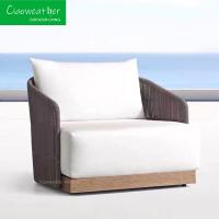 China Modern Waterproof Solid Wood Sofa Set for Outdoor Villa Leisure Teak Wood Garden Furniture Durable for sale