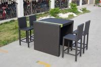 China Water-proof Sun-proof Stackable Rattan Outdoor Garden Bar Table and Chair Set Perfect for Entertaining for sale