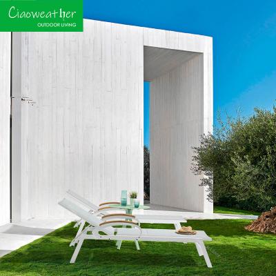China Water-Resistant Cushion and Aluminum Frame Sling Textile Chaise Lounge for Comfortable Outdoor Seating for sale