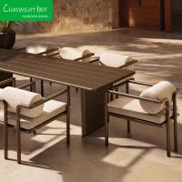 China Courtyard Wooden Furniture Garden Furniture Dining Set Solid Wood Villa Teak Dining Armchair with Modern Design Style for sale