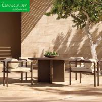 China Courtyard Wooden Furniture Garden Furniture Dining Set Solid Wood Villa Teak Dining Armchair with Modern Design Style for sale