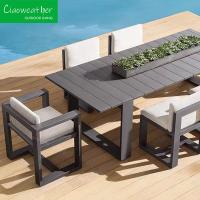 China Modern Design Solid Wood Dining Set for Outdoor Furniture Teak Wood Side Chair and Armchair in Courtyard Garden Dining for sale