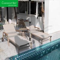 China Outdoor Garden Patio Aluminum Frame Swimming Ledge Lounger with Waterproof Cushion and Wheels for sale