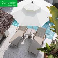 China Outdoor Garden Patio Aluminum Frame Swimming Ledge Lounger with Waterproof Cushion and Wheels for sale
