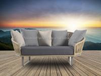 China Hotel Patio Garden Teak Wood Outdoor Sofa Set with One Seat Sectional Rattan Wicker Furniture for sale