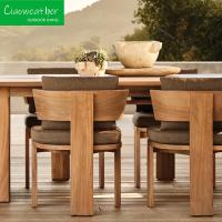 China Wooden Furniture Garden Furniture Dining Set Solid Wood Teak Courtyard Dining Armchair Wood Side Chair for Garden Dining for sale