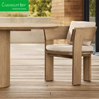 China Wooden Furniture Garden Furniture Dining Set Solid Wood Teak Courtyard Dining Armchair Wood Side Chair for Garden Dining for sale