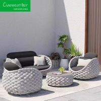 China Cushion OutdoorFoam water-resistant Fabric Modern Luxury Aluminum Frame Rattan Patio Garden Sofa Set for Garden Furniture for sale