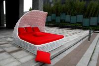 China Sun Lounger Rattan Wicker Chaise Lounge Beach OEM Frame Gray Style Modern Furniture for Courtyard for sale