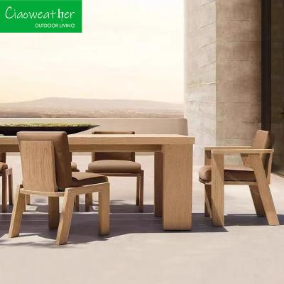 China Waterproof Cushion Seat Teak Dining Chairs Furniture for Hotel Restaurant and Banquet for sale