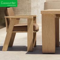 China Waterproof Cushion Seat Teak Dining Chairs Furniture for Hotel Restaurant and Banquet for sale