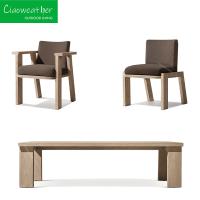China Waterproof Cushion Seat Teak Dining Chairs Furniture for Hotel Restaurant and Banquet for sale
