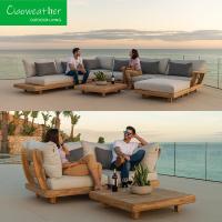 China Outdoor Foam Cushion Teak Wood Patio Furniture Set with Modern Wooden Couch Sectional Sofa and Luxury Design for sale