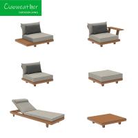 China Outdoor Foam Cushion Teak Wood Patio Furniture Set with Modern Wooden Couch Sectional Sofa and Luxury Design for sale