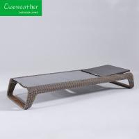 China Hotel Outdoor Pool Lounge Chairs with Vintage Wicker Design and Waterproof Cushions for sale