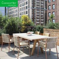 China NO Folded Woven Rope Rattan Chair and Aluminum Outdoor Dining Set for Home or Restaurant for sale