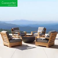 China Water-resistant Fabric and Outdoor Foam Cushion Customized Modern Teak Sofa Set for Garden for sale