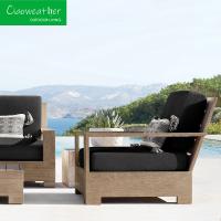 China Water-resistant Fabric and Outdoor Foam Cushion Customized Modern Teak Sofa Set for Garden for sale