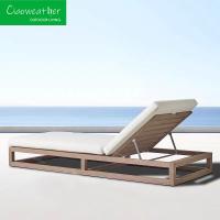 China Outdoor Villa Hotel Garden Terrace Wooden Bed Lounge Chair with Solid Wood Style and Mail Packing for sale