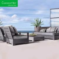 China Water-resistant Fabric and Outdoor Foam Cushion Customized Modern Teak Sofa Set for Garden for sale
