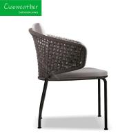 China Garden Furniture Set Style Aluminum Rope Outdoor Table and Chair Set with Waterproof Upholstery Cushion for sale