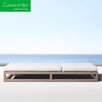 China Outdoor Villa Hotel Garden Terrace Wooden Bed Lounge Chair with Solid Wood Style and Mail Packing for sale