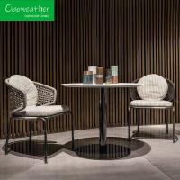China Garden Furniture Set Style Aluminum Rope Outdoor Table and Chair Set with Waterproof Upholstery Cushion for sale