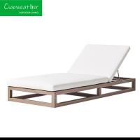 China Outdoor Villa Hotel Garden Terrace Wooden Bed Lounge Chair with Solid Wood Style and Mail Packing for sale