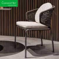China Garden Furniture Set Style Aluminum Rope Outdoor Table and Chair Set with Waterproof Upholstery Cushion for sale