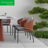 China Garden Furniture Set Style Aluminum Rope Outdoor Table and Chair Set with Waterproof Upholstery Cushion for sale