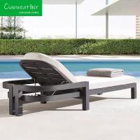 China Modern Outdoor Furniture Teak Swimming Pool Sunbed Patio Beach Furniture Lounge Chair Luxury Lounger with Waterproof Upholstery Cushion for sale