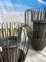 China Floor Rattan Cover Flower Pot with Zinc Basin Inside and Advanced Technology for sale