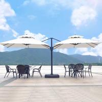 China Foldable Outdoor Sunshade Parasol Large Aluminum Garden Umbrella for Hotel Restaurant Banquet for sale