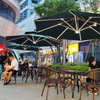 China Foldable Outdoor Sunshade Parasol Large Aluminum Garden Umbrella for Hotel Restaurant Banquet for sale