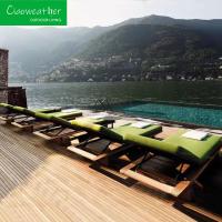 China Outdoor Sun Lounger Resort Leisure Hotel Garden Chair with Teak Wood Frame and Waterproof Cushion for sale