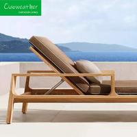 China Outdoor Teak Lounge Chair for Villa Hotel Garden Sunbed Terrace Swimming Pool Beach Customized for sale