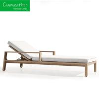 China Outdoor Teak Lounge Chair for Villa Hotel Garden Sunbed Terrace Swimming Pool Beach Customized for sale