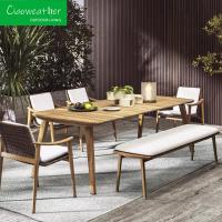 China Modern Design Teak Wood Armchairs for Hotel Rattan Garden Furniture in Customized Color for sale